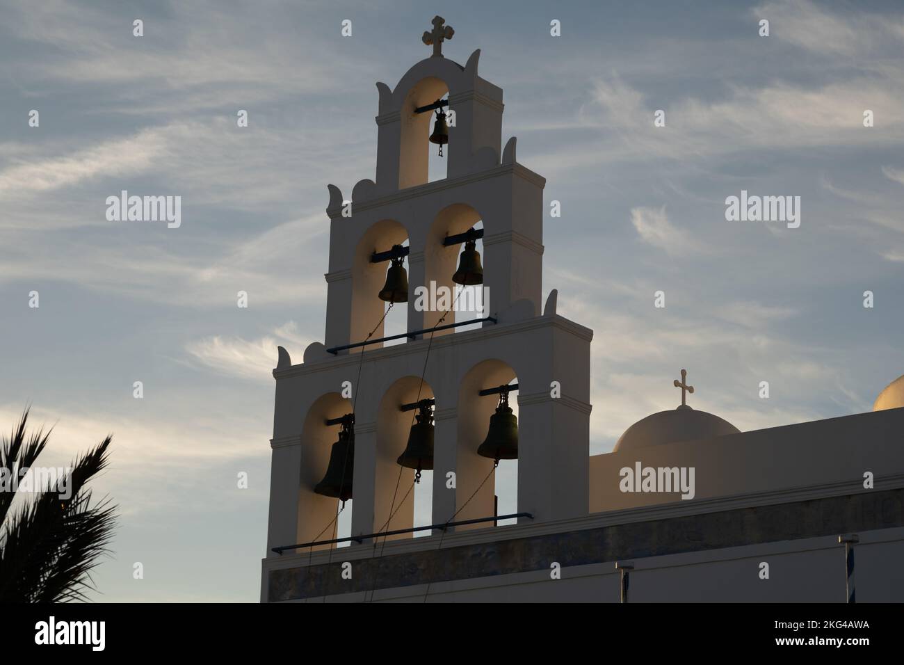 Church's bells view in Santorini, Greece Stock Photo - Alamy
