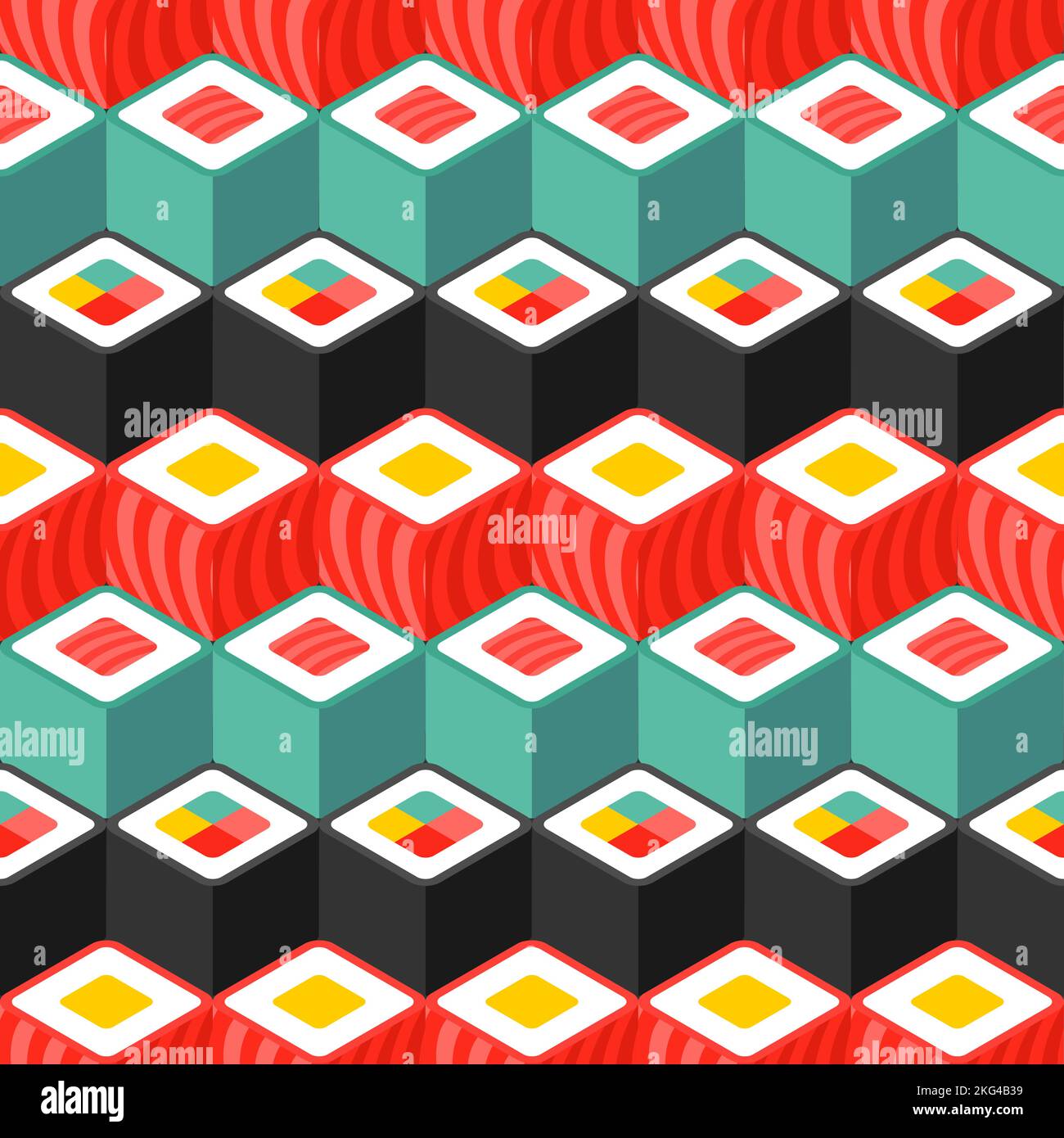 Sushi rolls pattern seamless. Traditional Japanese food background ...
