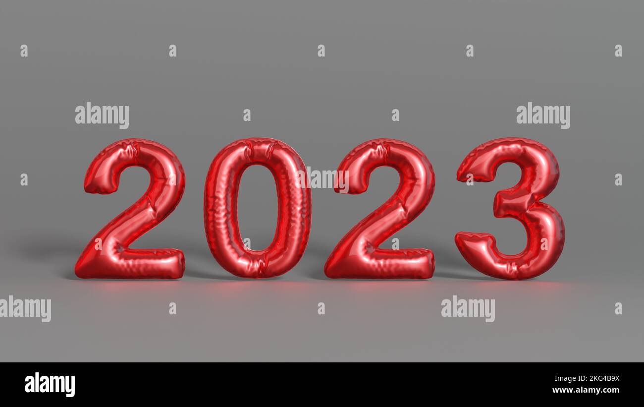 New year 2023 red balloons. Numbers Figures balloons, a design element ...