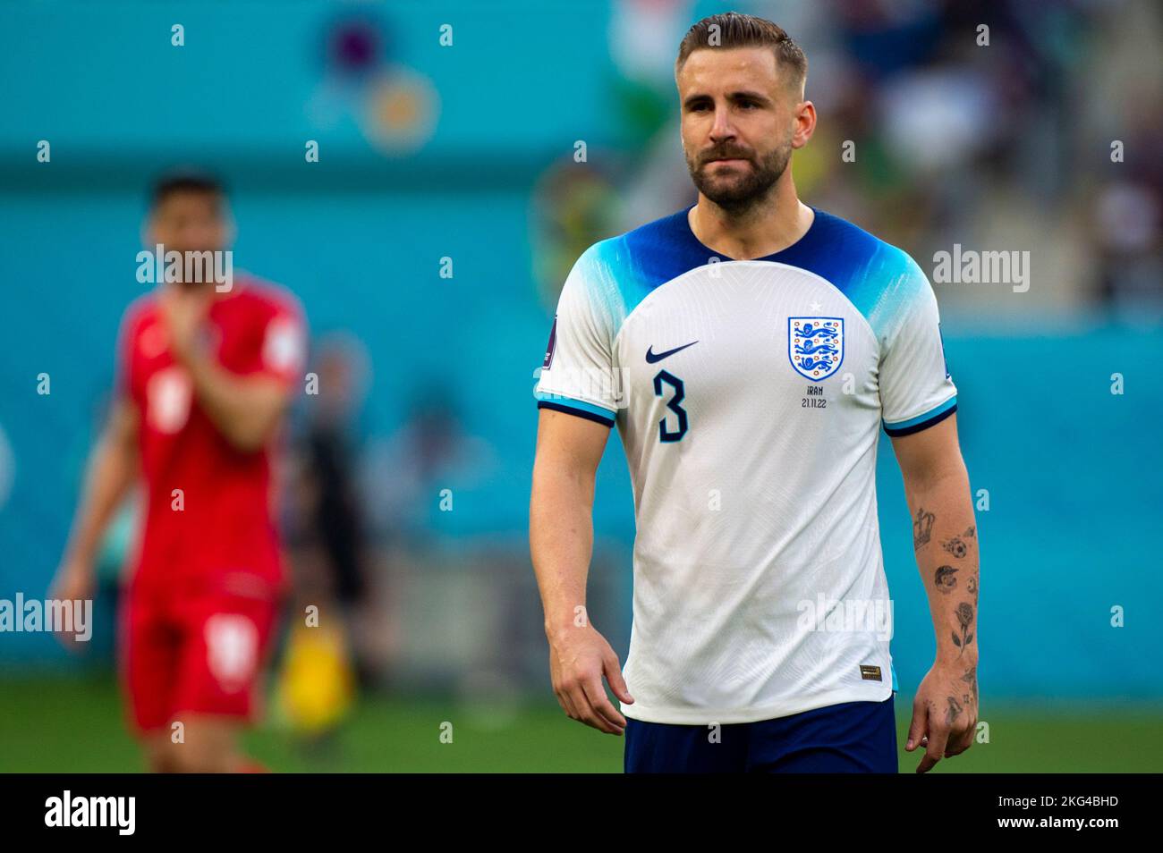 Luke Shaw of England during the FIFA World Cup Qatar 2022 Group B match ...