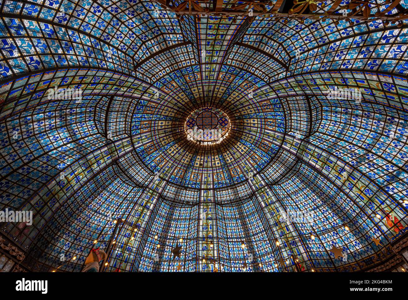 Boulevard Haussmann. View inside the Canopy of a famous big store Stock ...