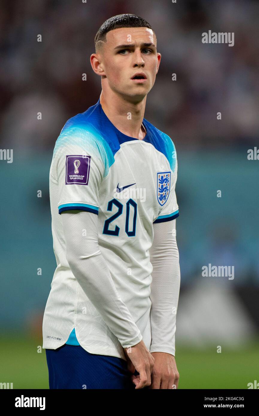 Philip Foden of England between England and Iran at Khalifa ...