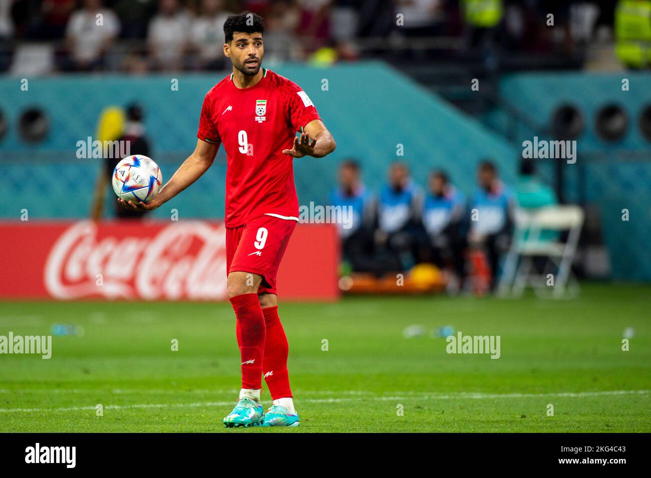 Mehdi Taremi of Iran during the FIFA World Cup Qatar 2022 Group B match ...