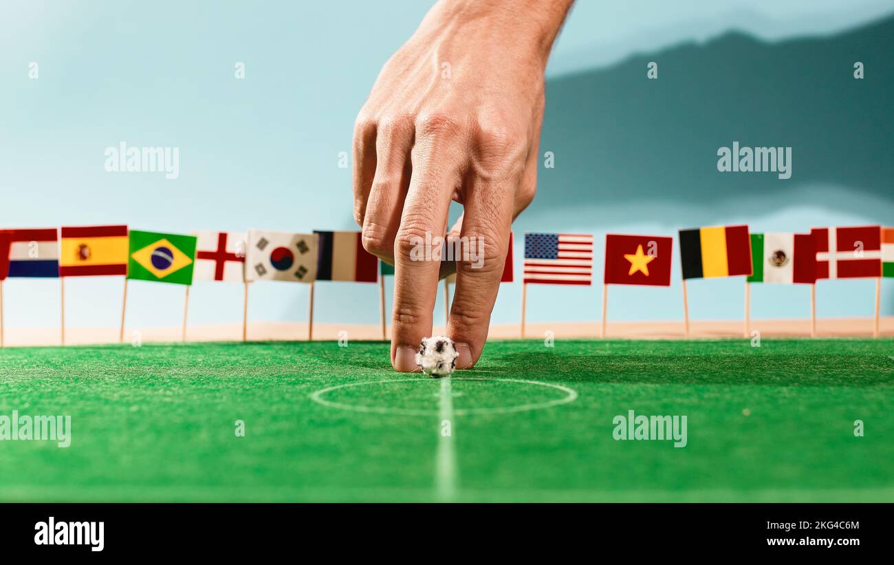 Qatar Soccer Field Table Game Stock Photo - Alamy