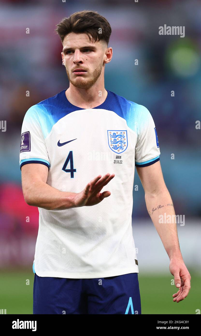 Doha, Qatar. 21st Nov, 2022. Declan Rice of England during the FIFA ...