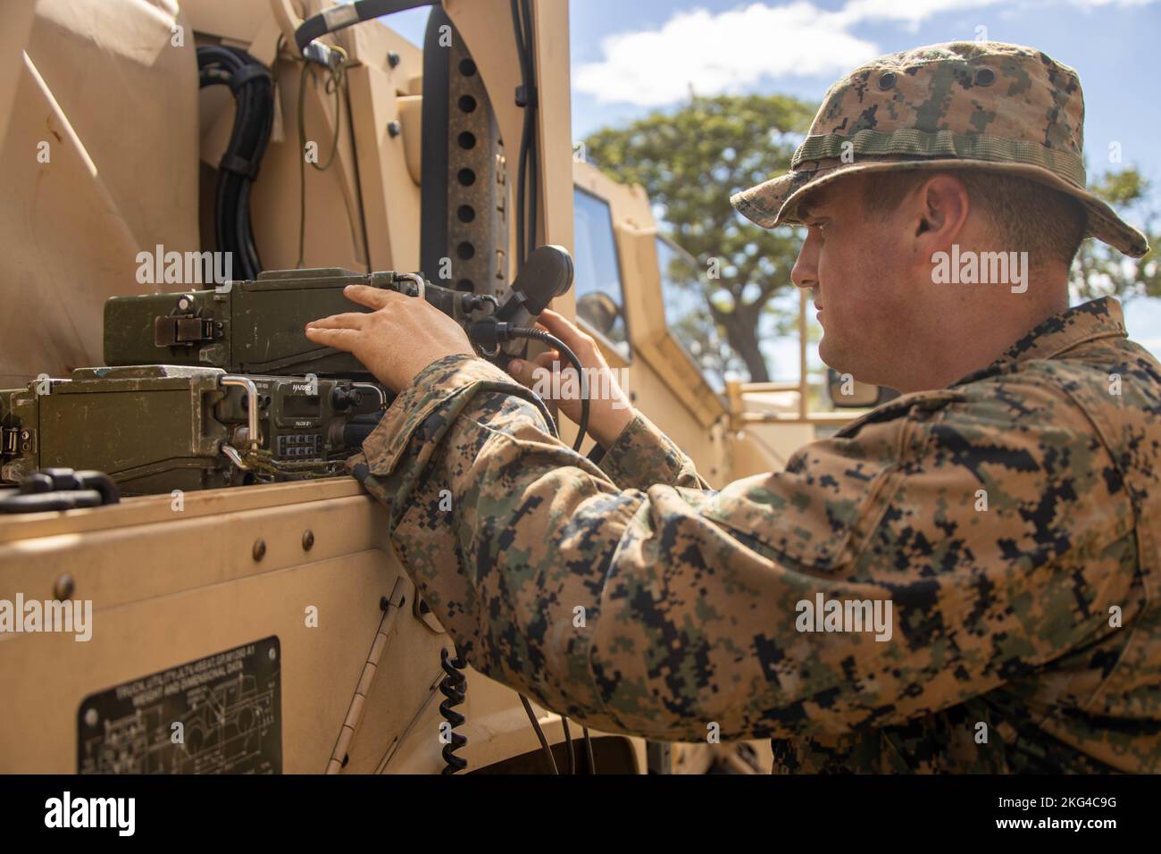 U.S. Marine Corps Lance Cpl. Tucker Chestney, radio operator, with 3d ...