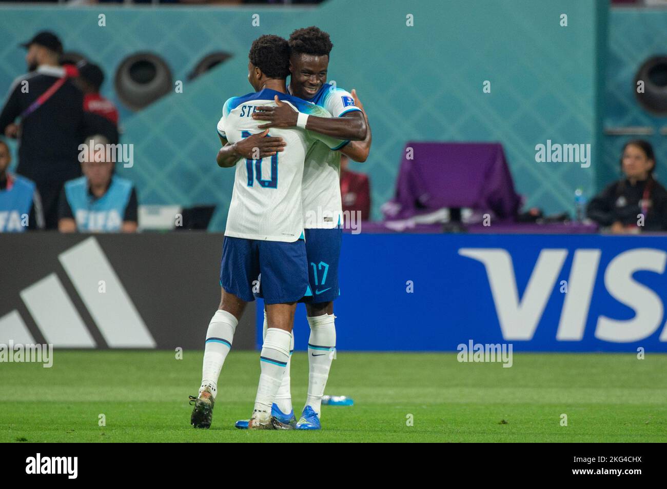 Bukayo SAKA of England celebrates scoring during the FIFA World Cup ...