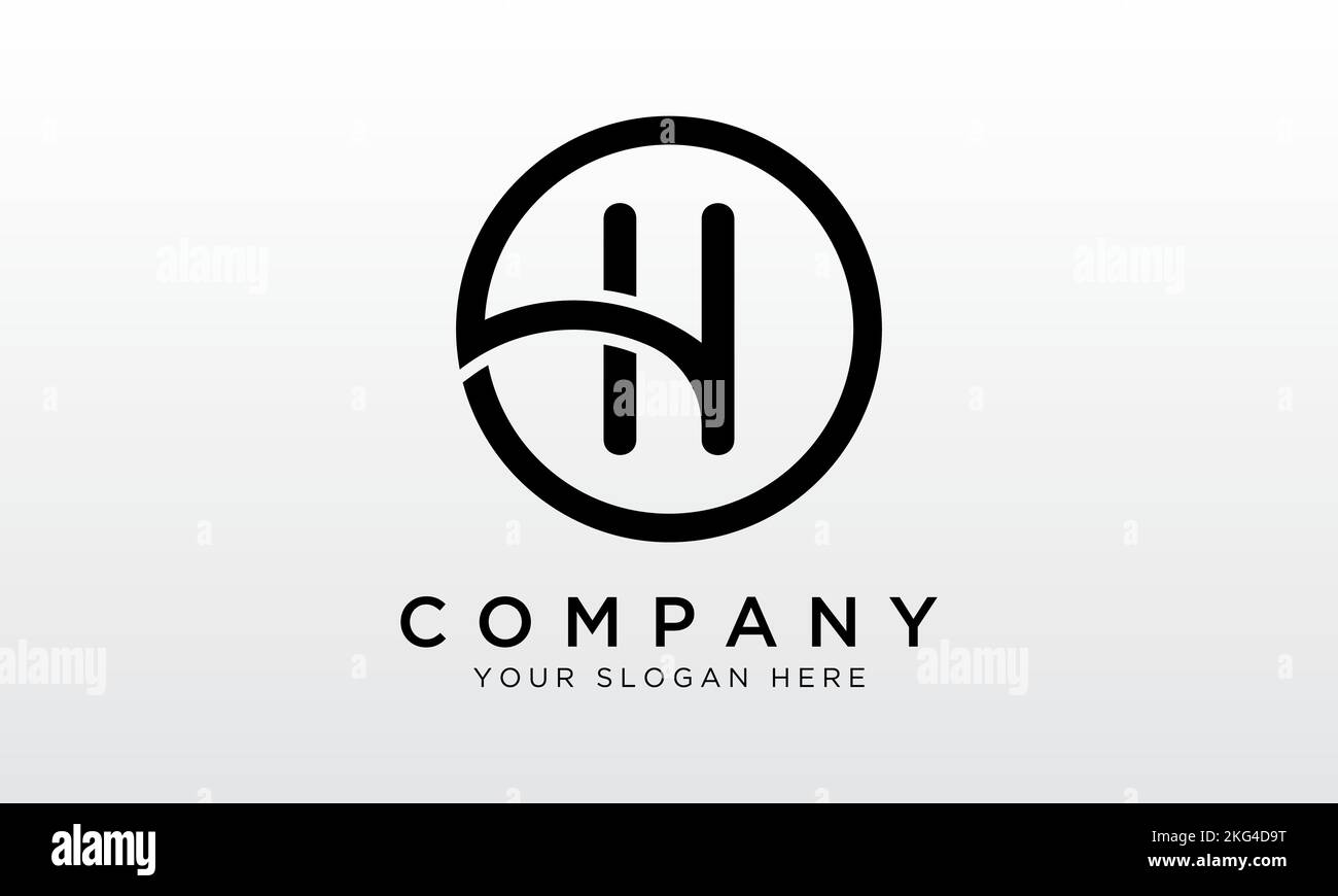 Initial Letter H Logo With Circle Shape. Modern Unique Creative H Logo ...