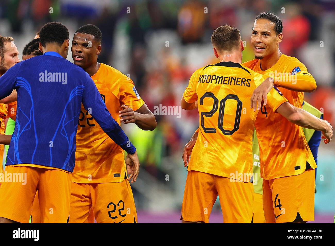 Doha, Qatar. 21st Nov, 2022. Vincent Janssen (1st R) of the Netherlands ...