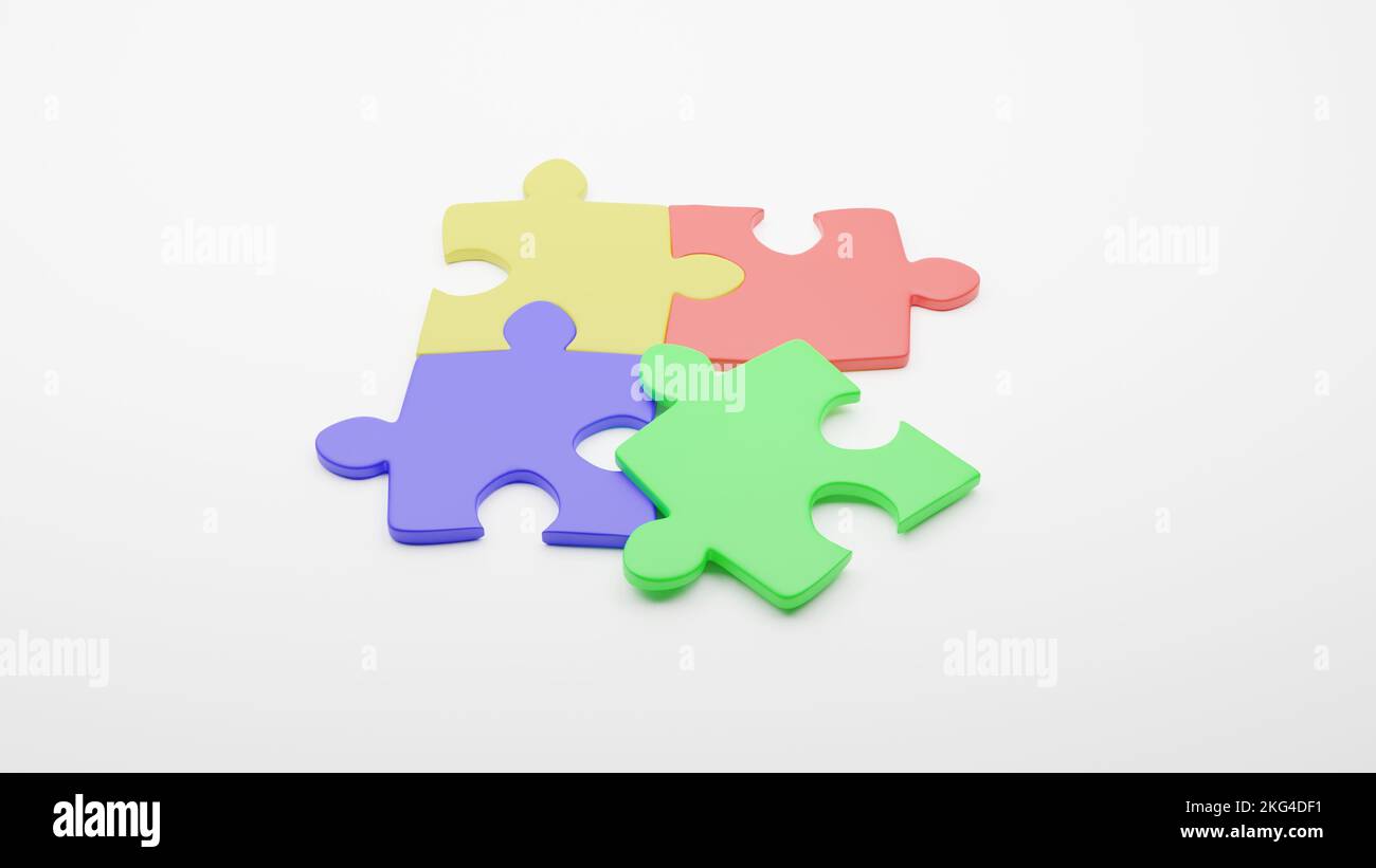 Autism symbol multicolored jigsaw puzzle isolated on white background ...