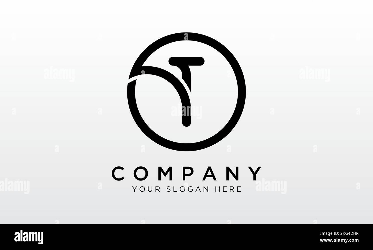 Initial Letter T Logo With Circle Shape. Modern Unique Creative T Logo ...