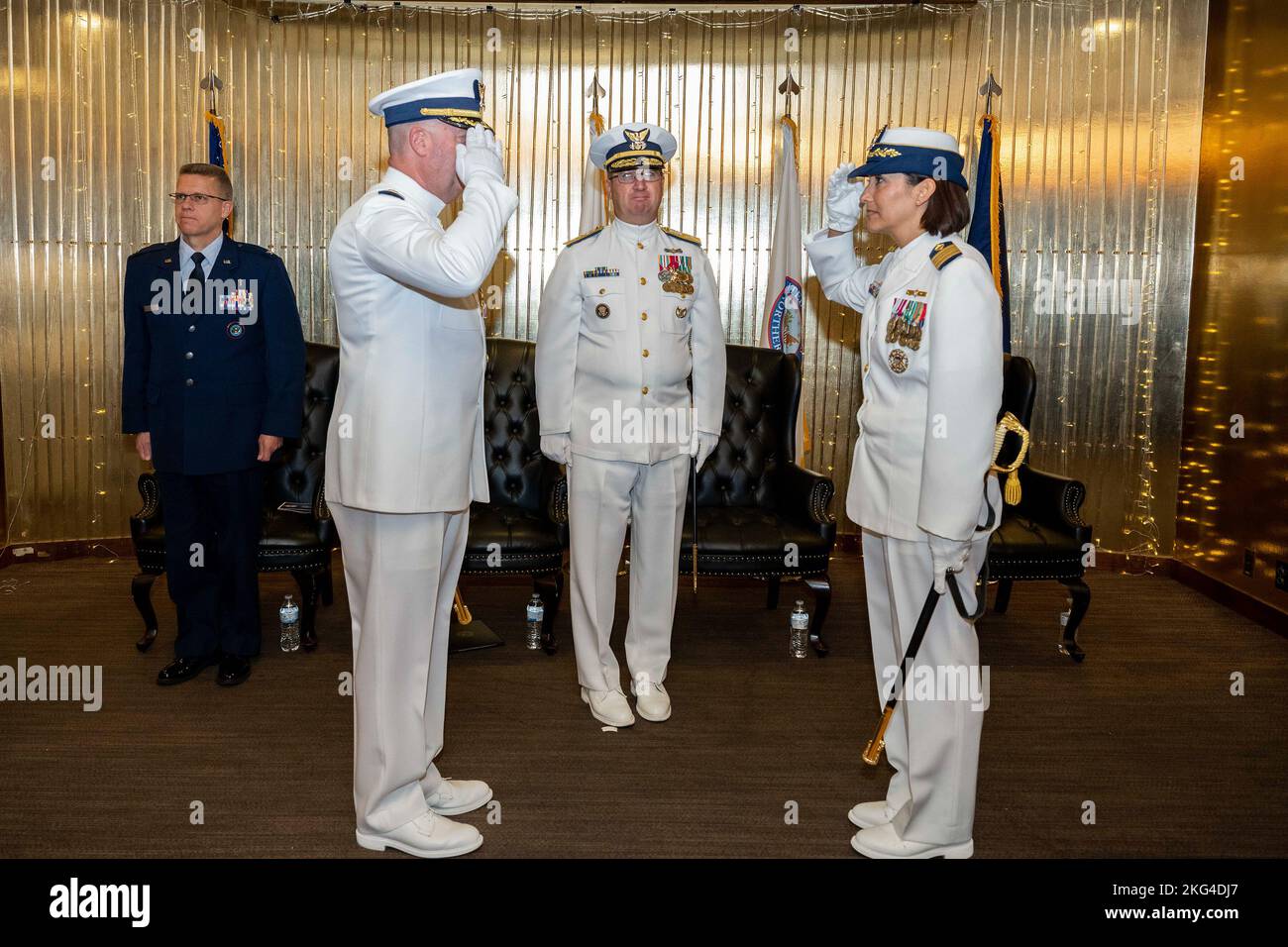 Rear Admiral Sean Regan, center, Director of Joint Training, Exercises ...