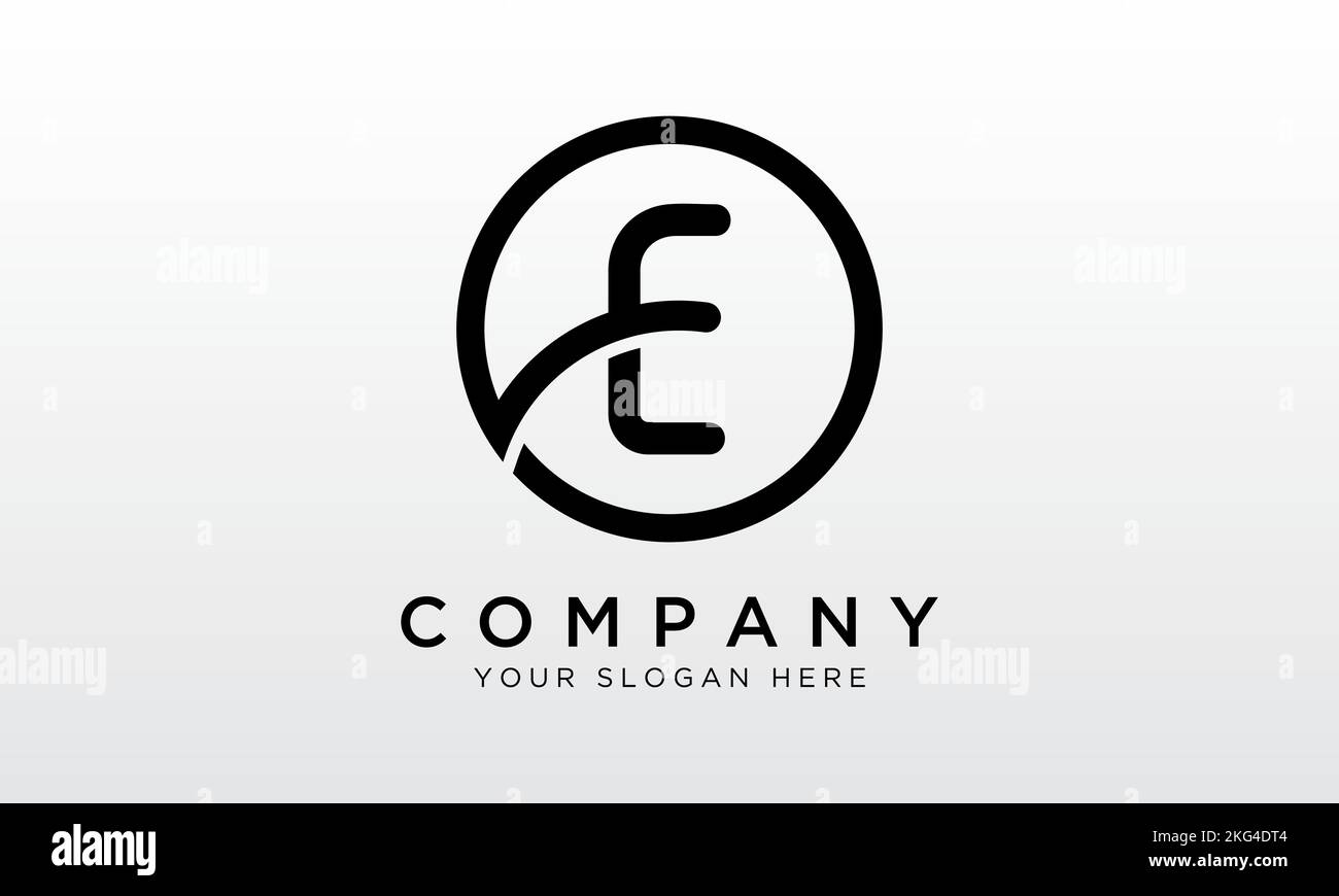 Initial Letter E Logo With Circle Shape. Modern Unique Creative E Logo Design Vector Template ...