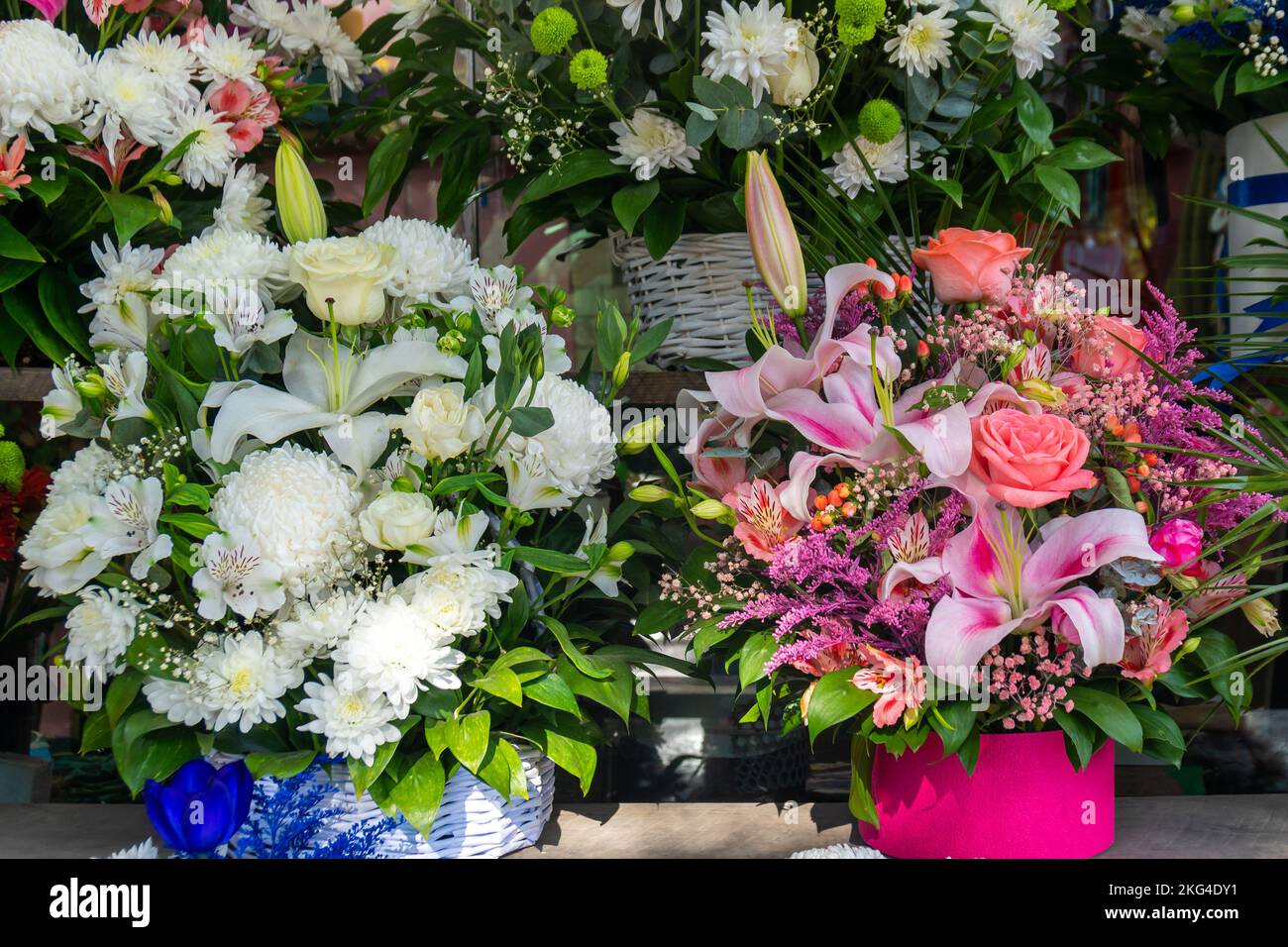 Beautiful bouquet of different varieties of flowers Stock Photo - Alamy