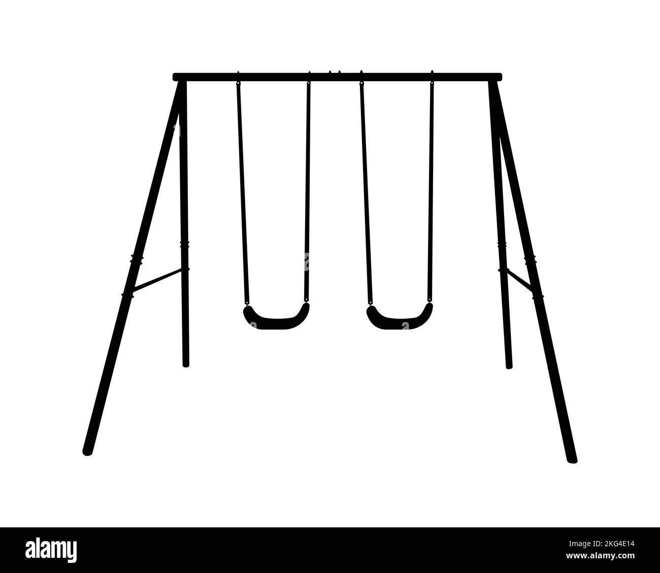 A simple playground swing icon isolated on a white background Stock ...