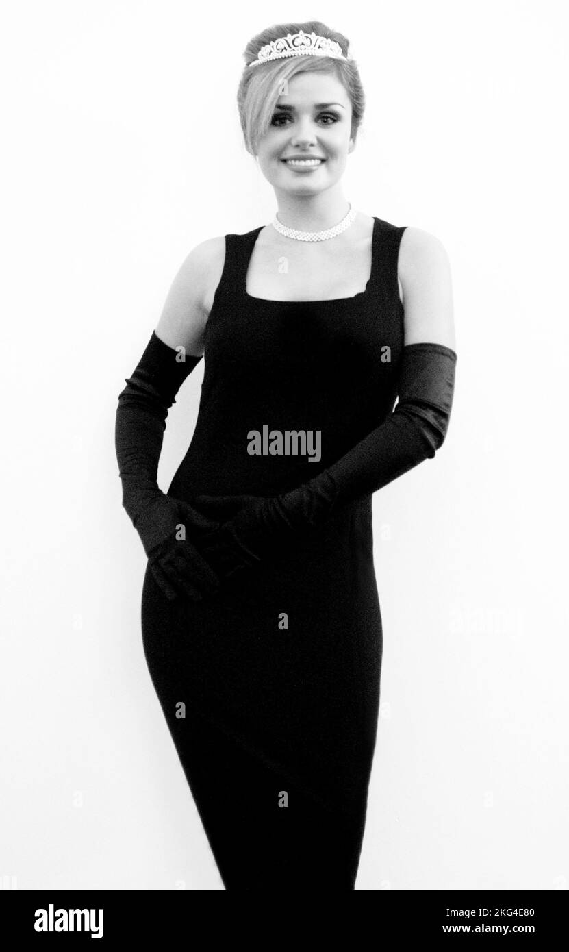 Portrait musician singer black dress Black and White Stock Photos ...