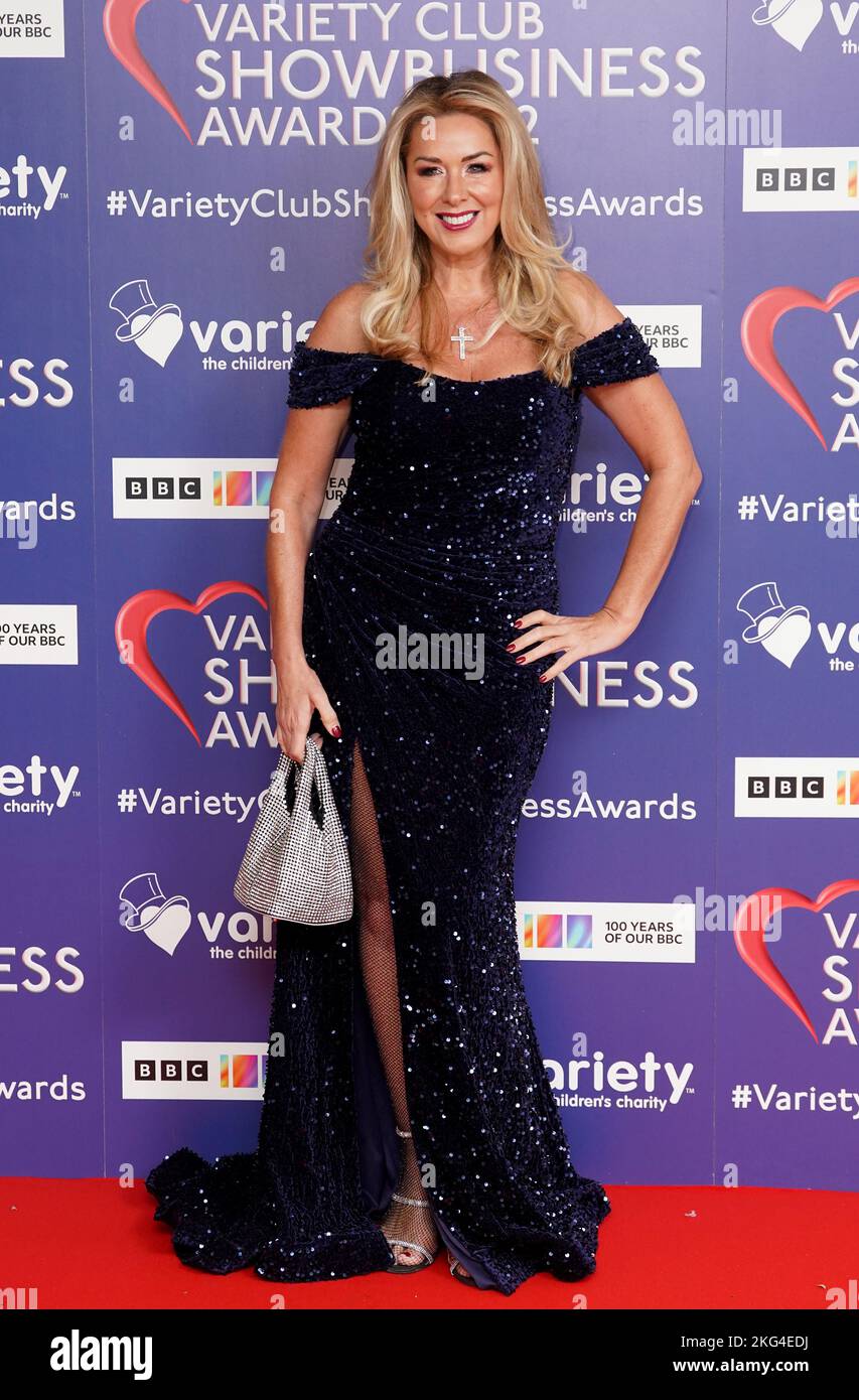 Claire Sweeney arrives at the Variety Club Showbusiness Awards at the ...