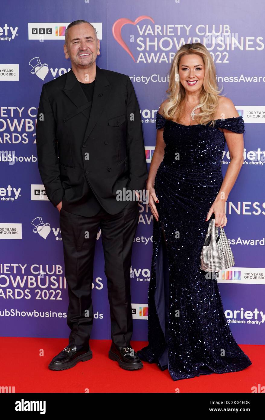 DJ Fat Tony and Claire Sweeney arrives at the Variety Club Showbusiness ...