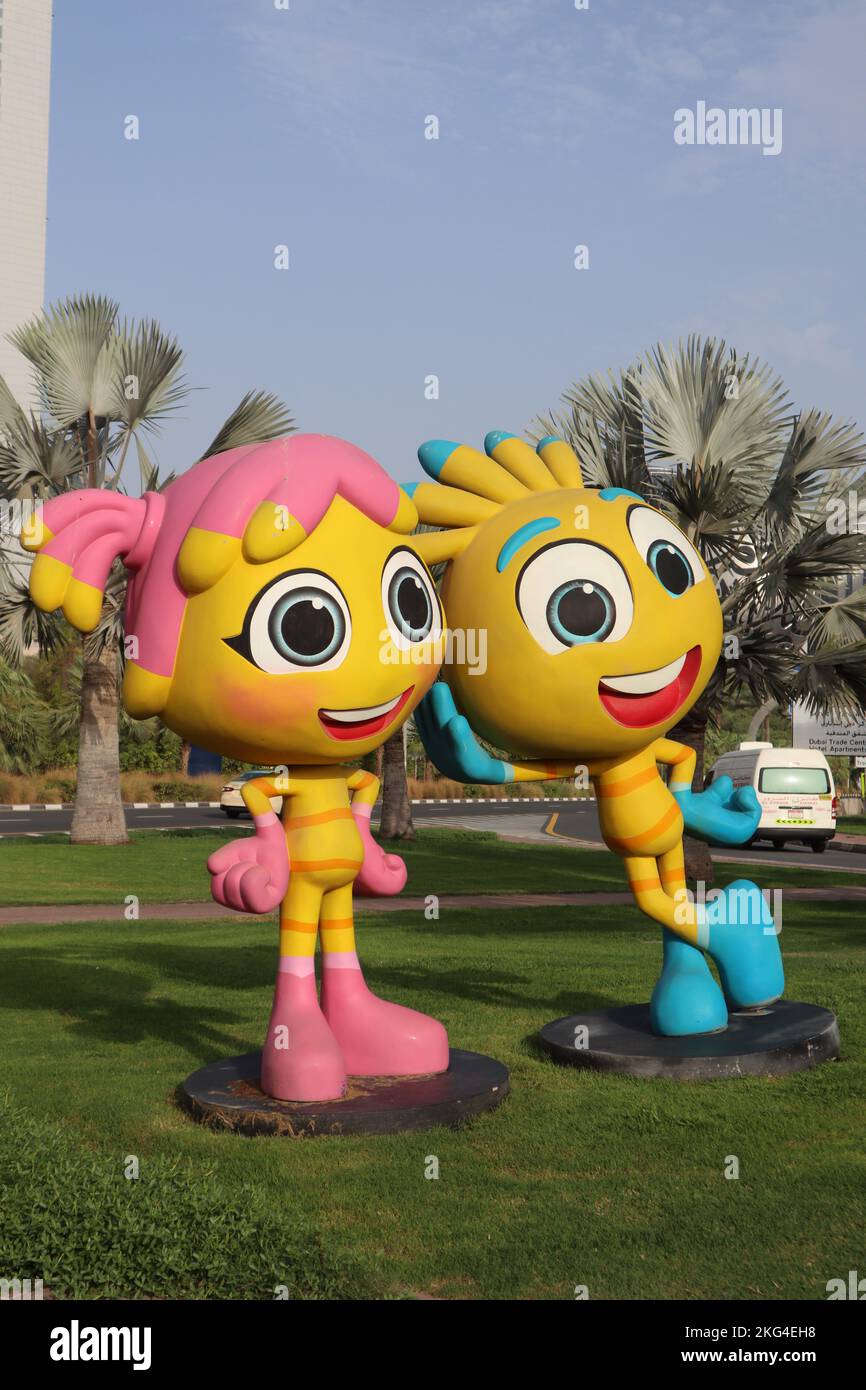 Dubai, UAE - 07-31-2022: Mascot near Dubai International Financial ...