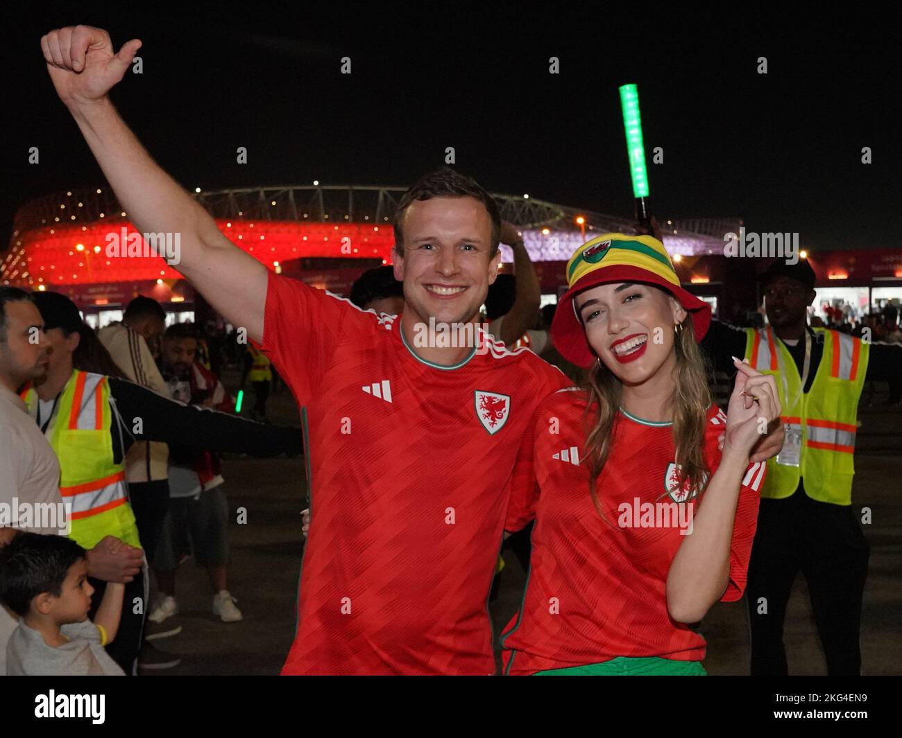 Wales fans, Adam Webber, originally from Brecon but now living in Dubai ...