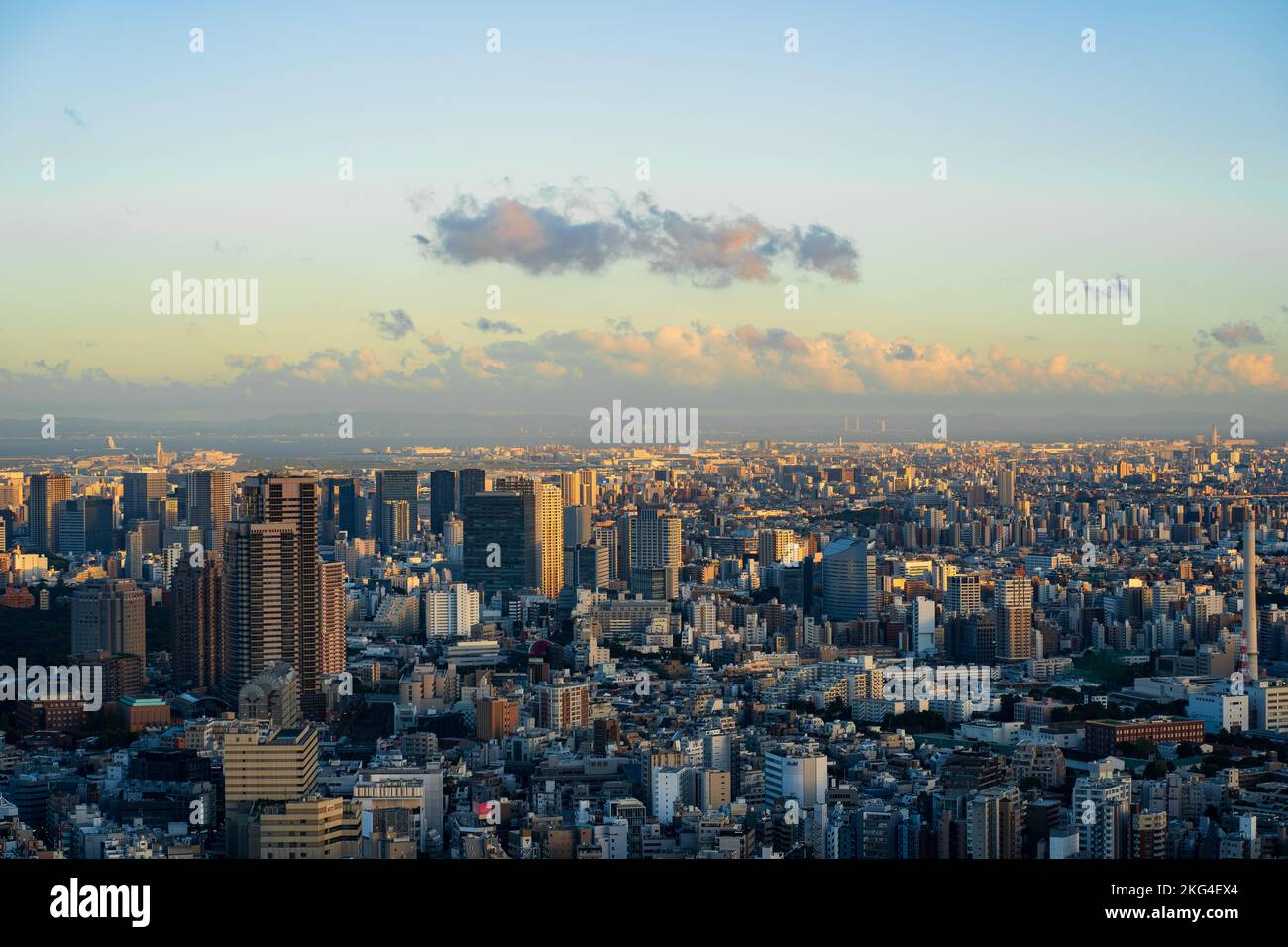 The morning sunrise over the cityscape view, aerial Stock Photo - Alamy
