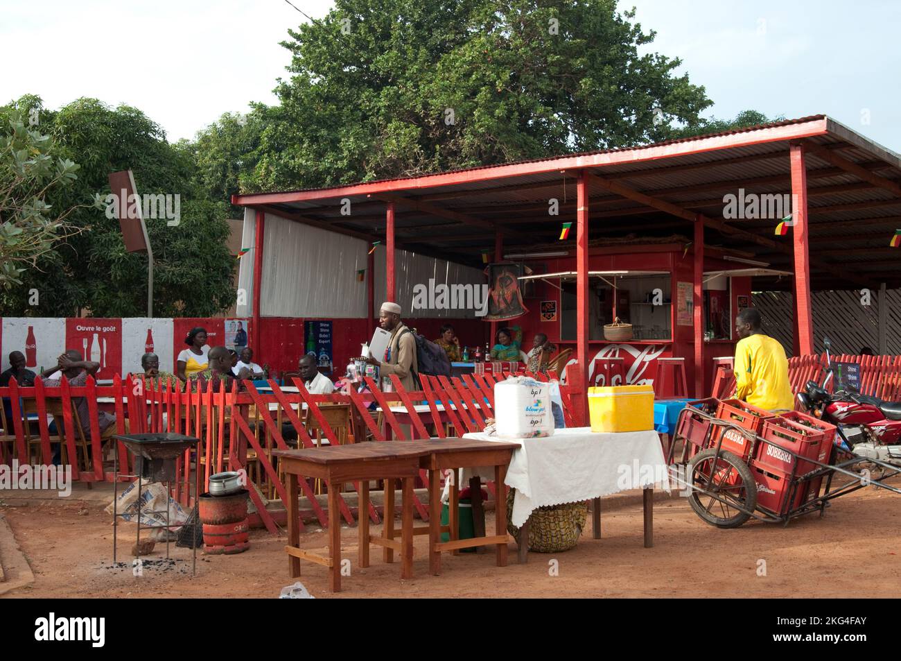 open-air restaurant, Natitingou, Atacora, Benin Stock Photo - Alamy