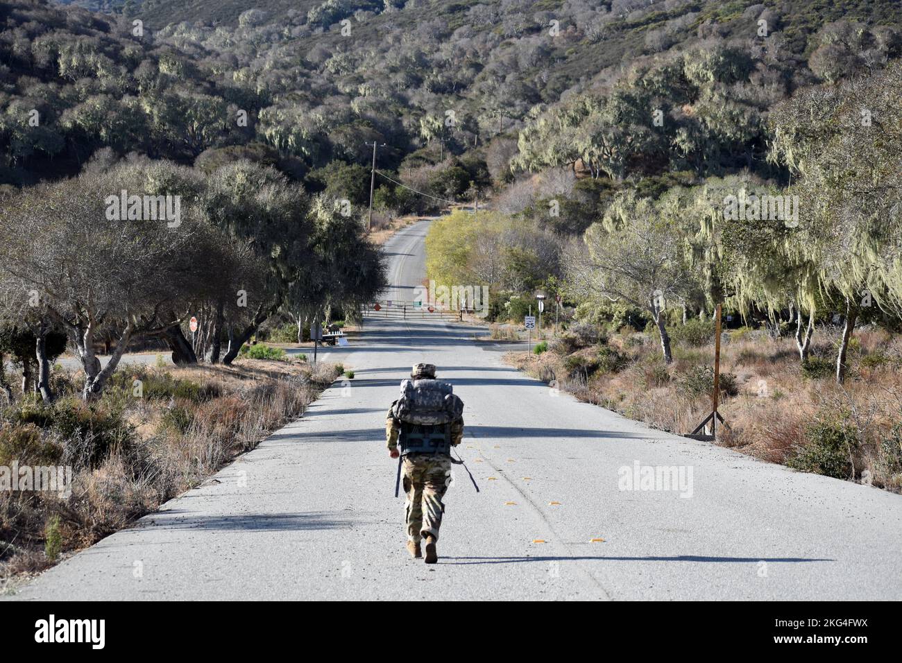 A Soldier participates in the Norwegian Foot March at Fort Ord National ...