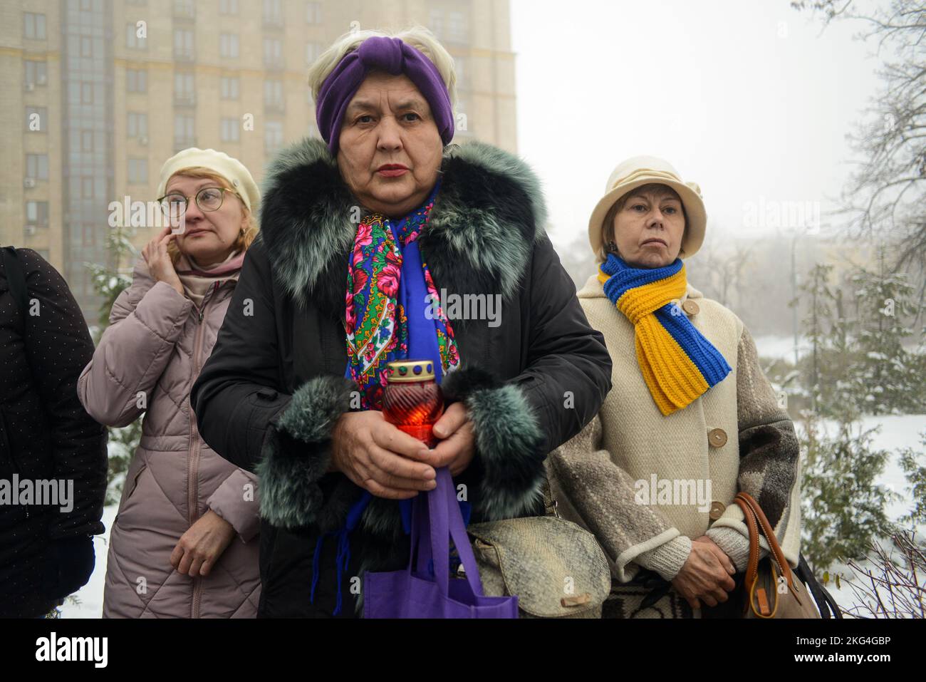 KYIV, UKRAINE - NOVEMBER 21, 2022 - Women attend the interfaith prayer ...