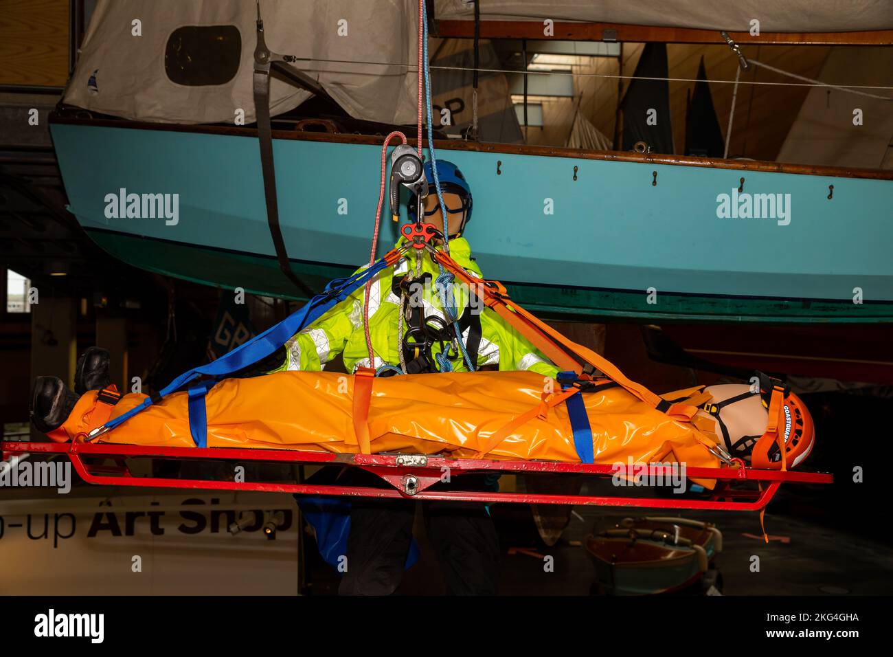Helicopter rescue simulation on display at the National Maritime Museum ...