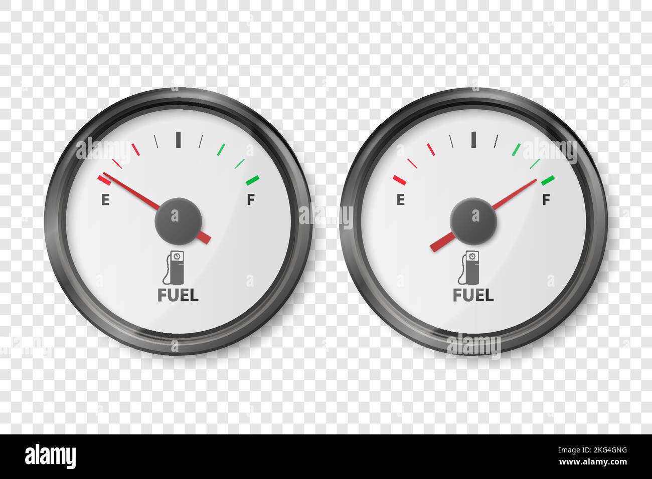 Vector 3d Realistic White and Black Gas Fuel Tank Gauge, Oil Level Bar ...
