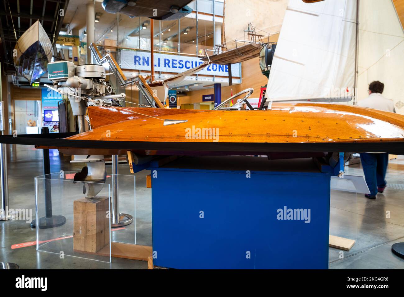 Hydro plane on display at the National Maritime Museum, Cornwall, in ...