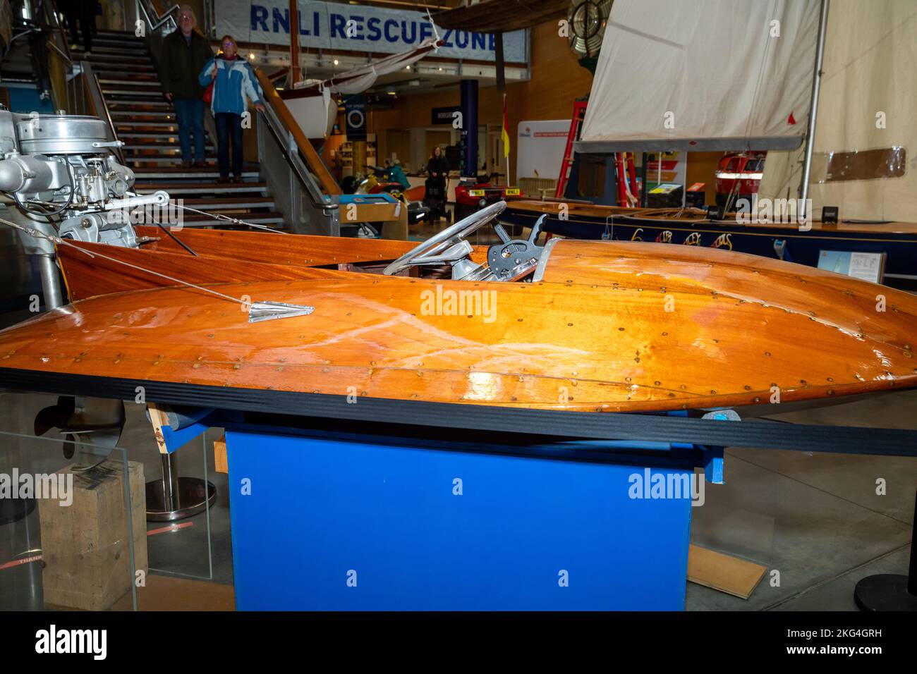 Hydro plane on display at the National Maritime Museum, Cornwall, in ...