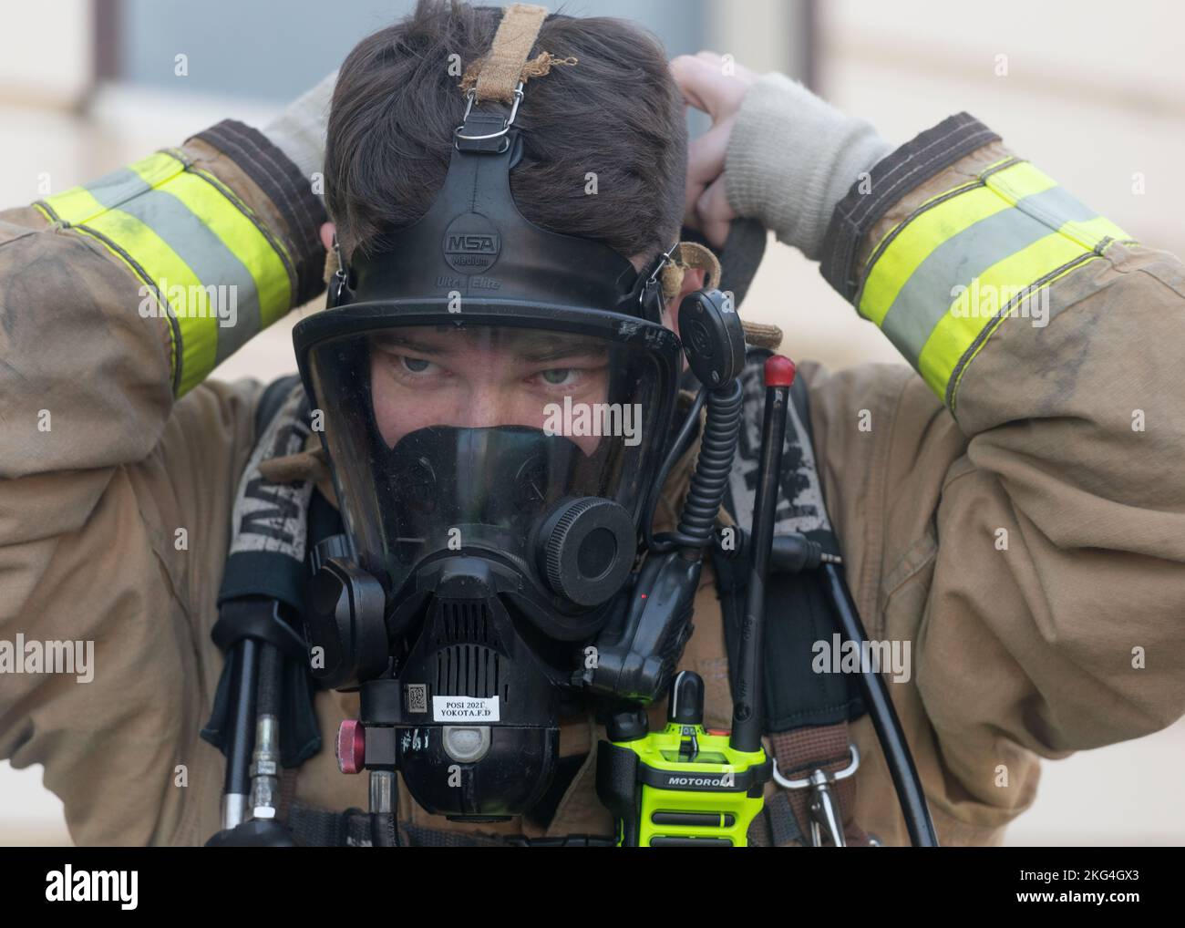 Staff Sgt. Thomas Reno, 374th Civil Engineer Squadron fire truck ...