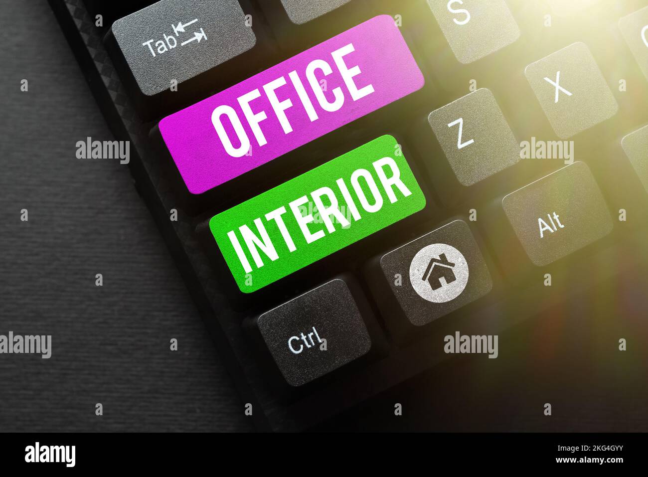 Sign displaying Office Interior, Word Written on making indoor spaces ...