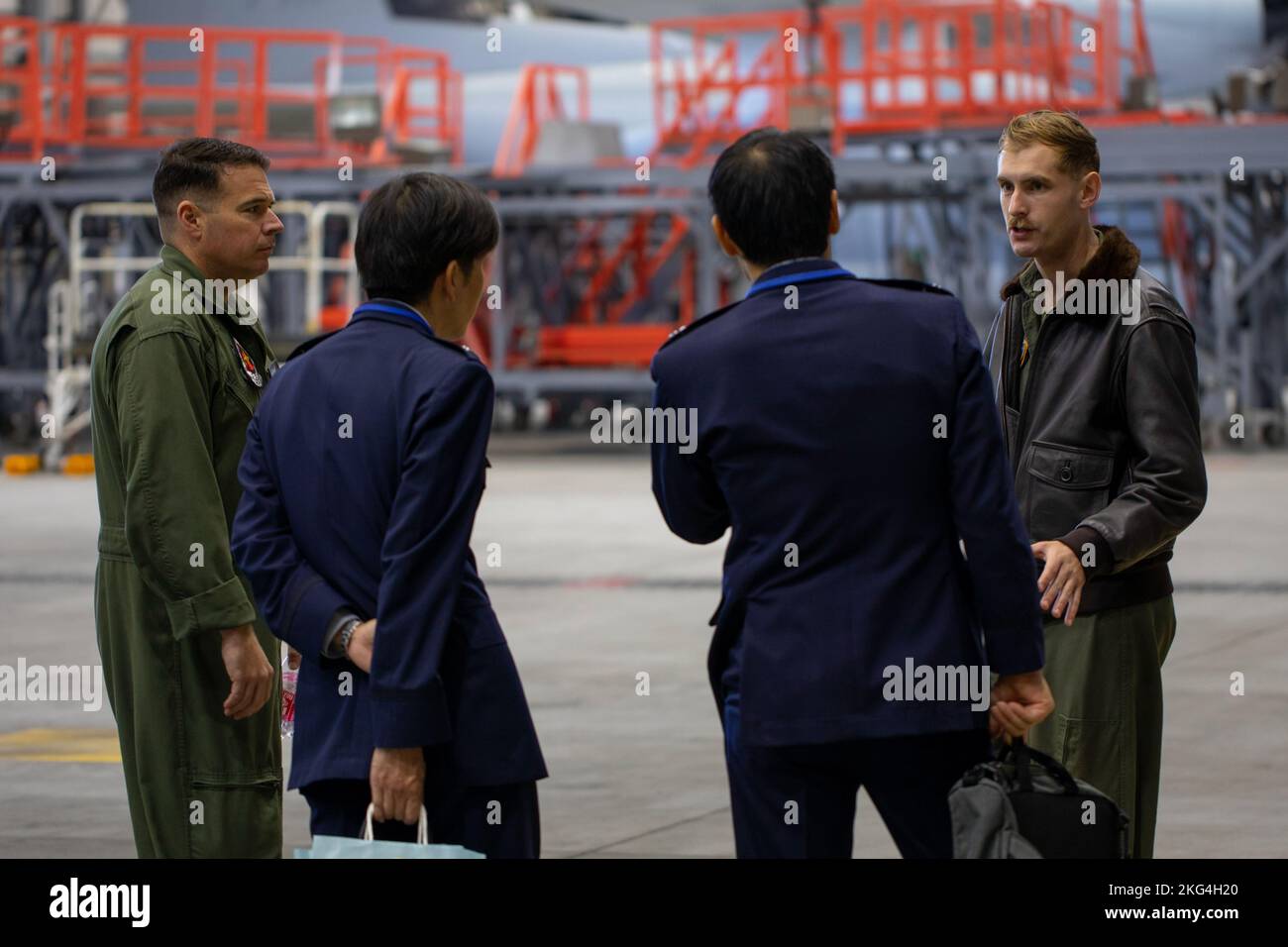 U.S. Marine Corps Maj. John Skillman, right, a pilot with Marine Aerial ...
