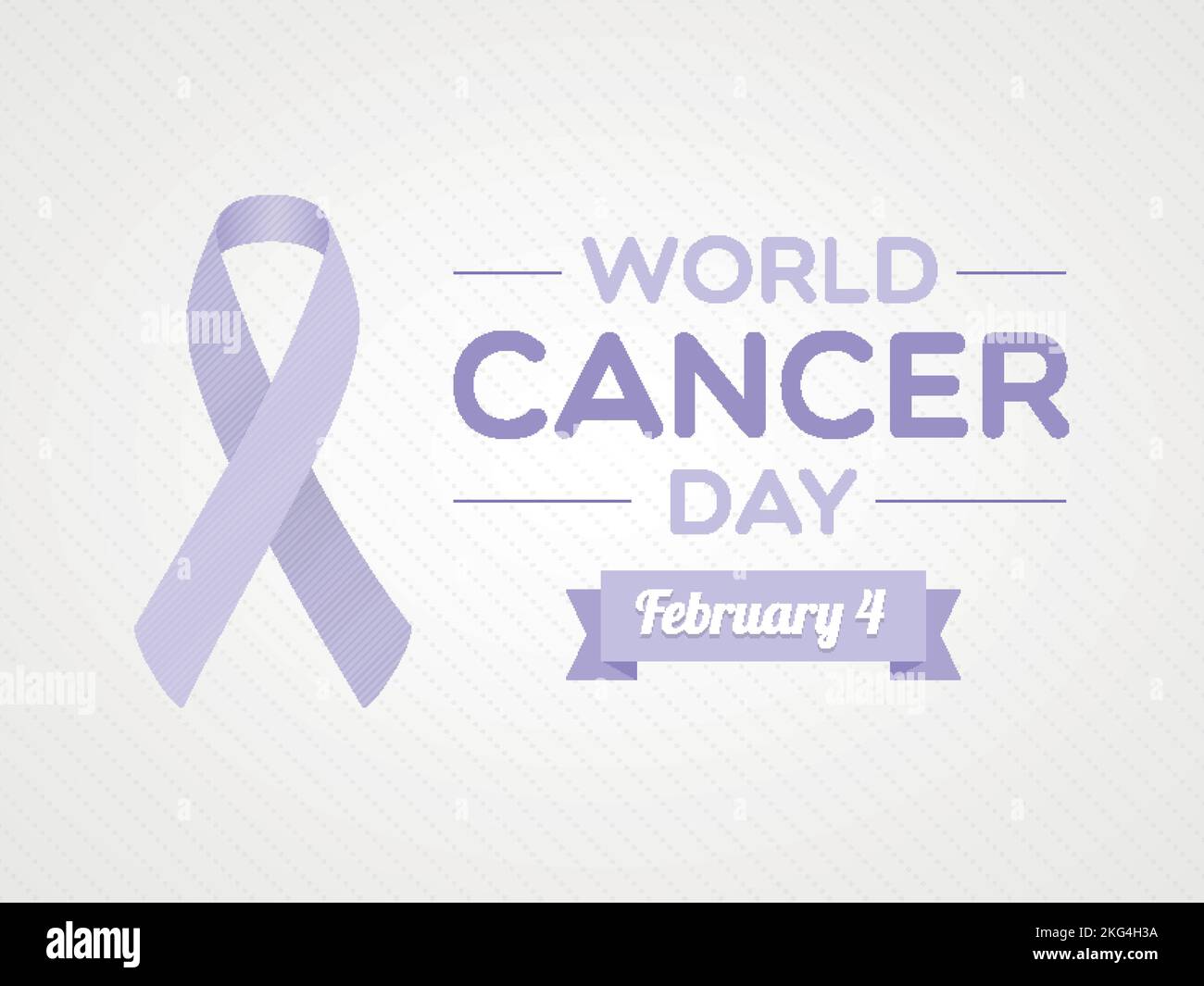 World Cancer Day. February 4. Lavender awareness ribbon. Vector ...