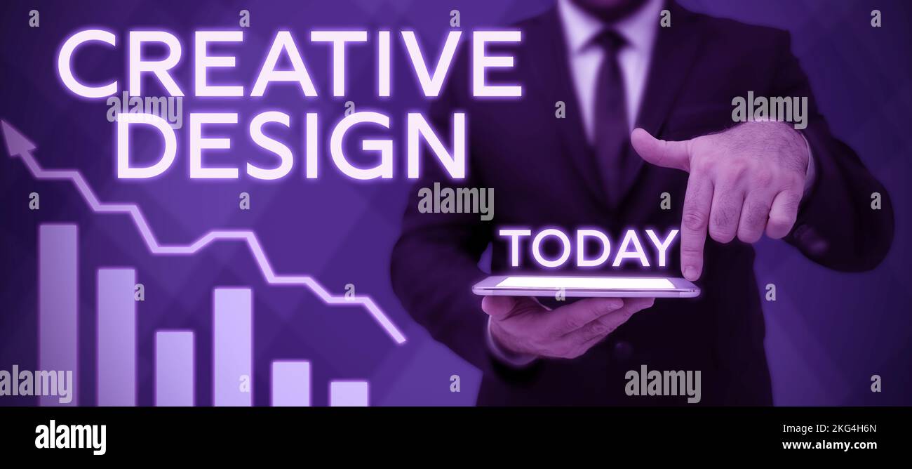Sign displaying Creative Design. Business overview subset of visual ...