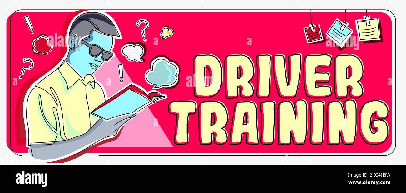 Sign displaying Driver Training. Business overview course of study that ... Sign displaying Driver Training. Business overview course of study that ...