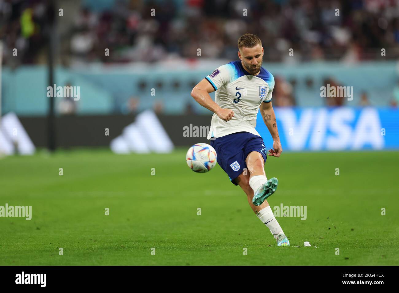 Al Rayyan, Qatar. 21st Nov, 2022. Luke Shaw (ENG) Football/Soccer ...