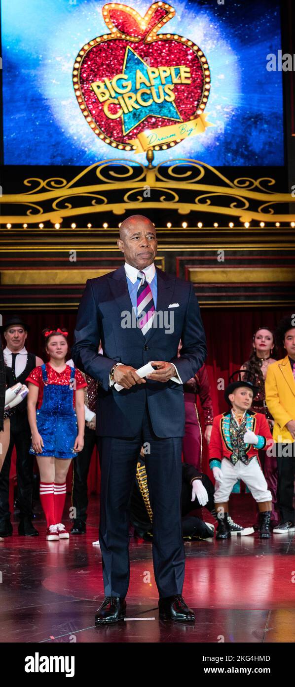 New York, USA. 21st Nov, 2022. Mayor Eric Adams made an announcement ...