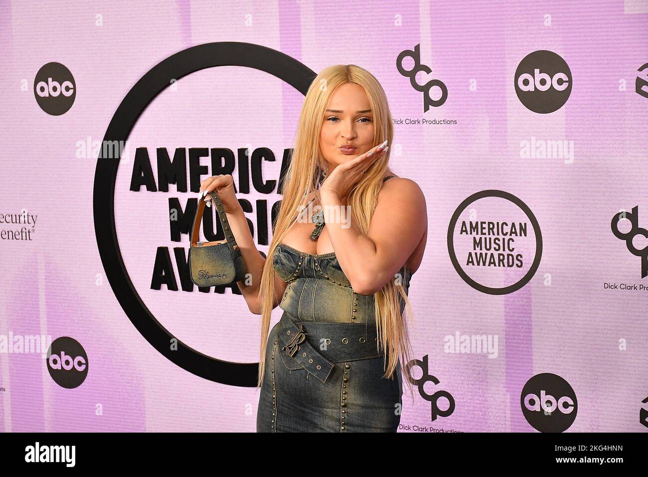 Kim Petras attends the 2022 American Music Awards at Microsoft Theater ...