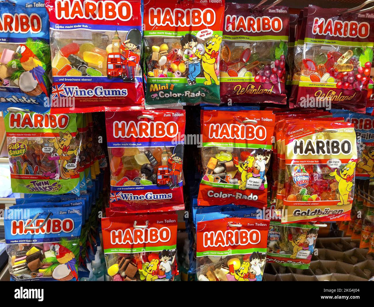 Berlin, Germany - March 18, 2021: View to different packages of sweets ...