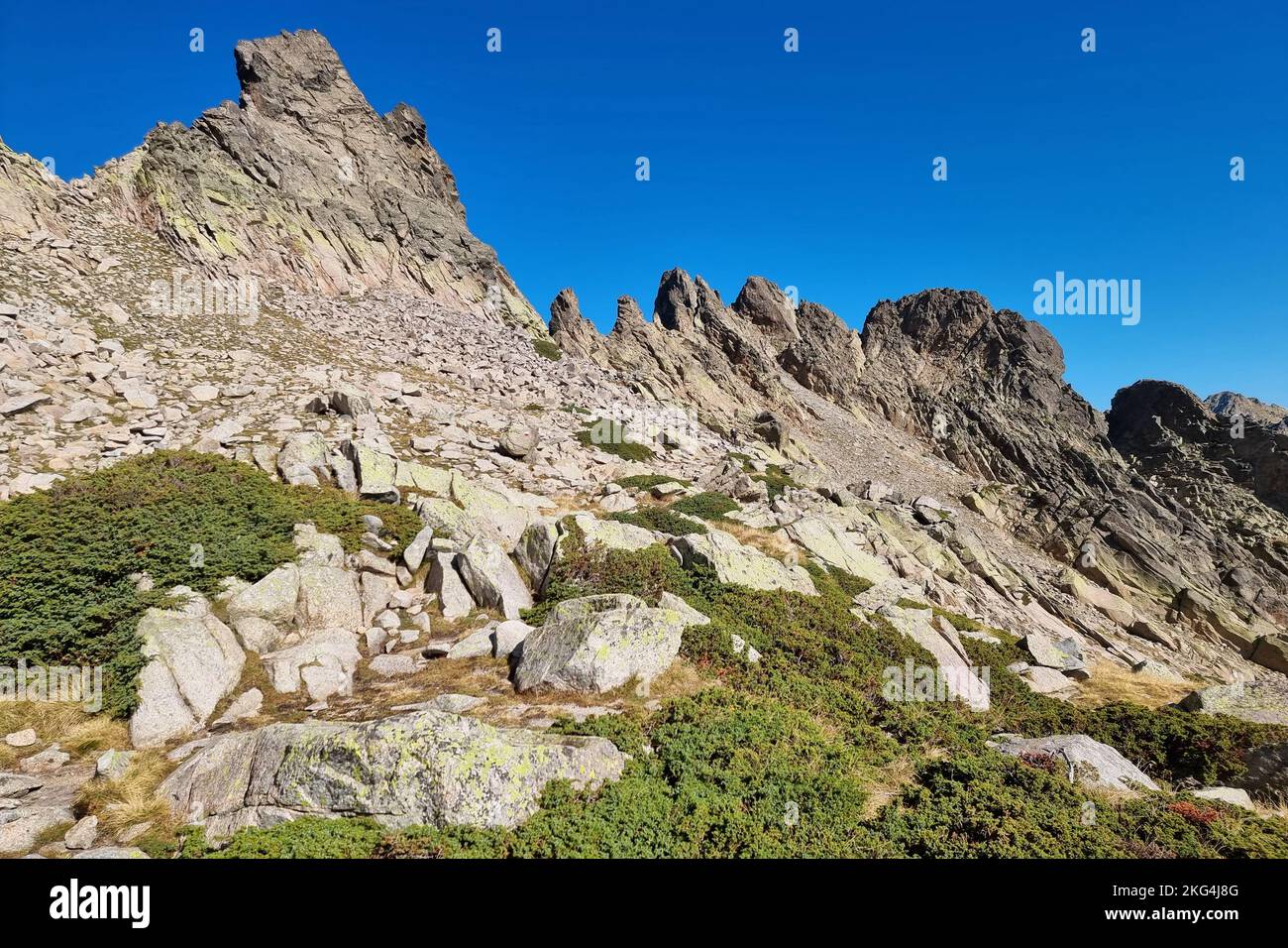 Mountains between Bocca alle Porte and Petra Piana, GR20, Corsica ...