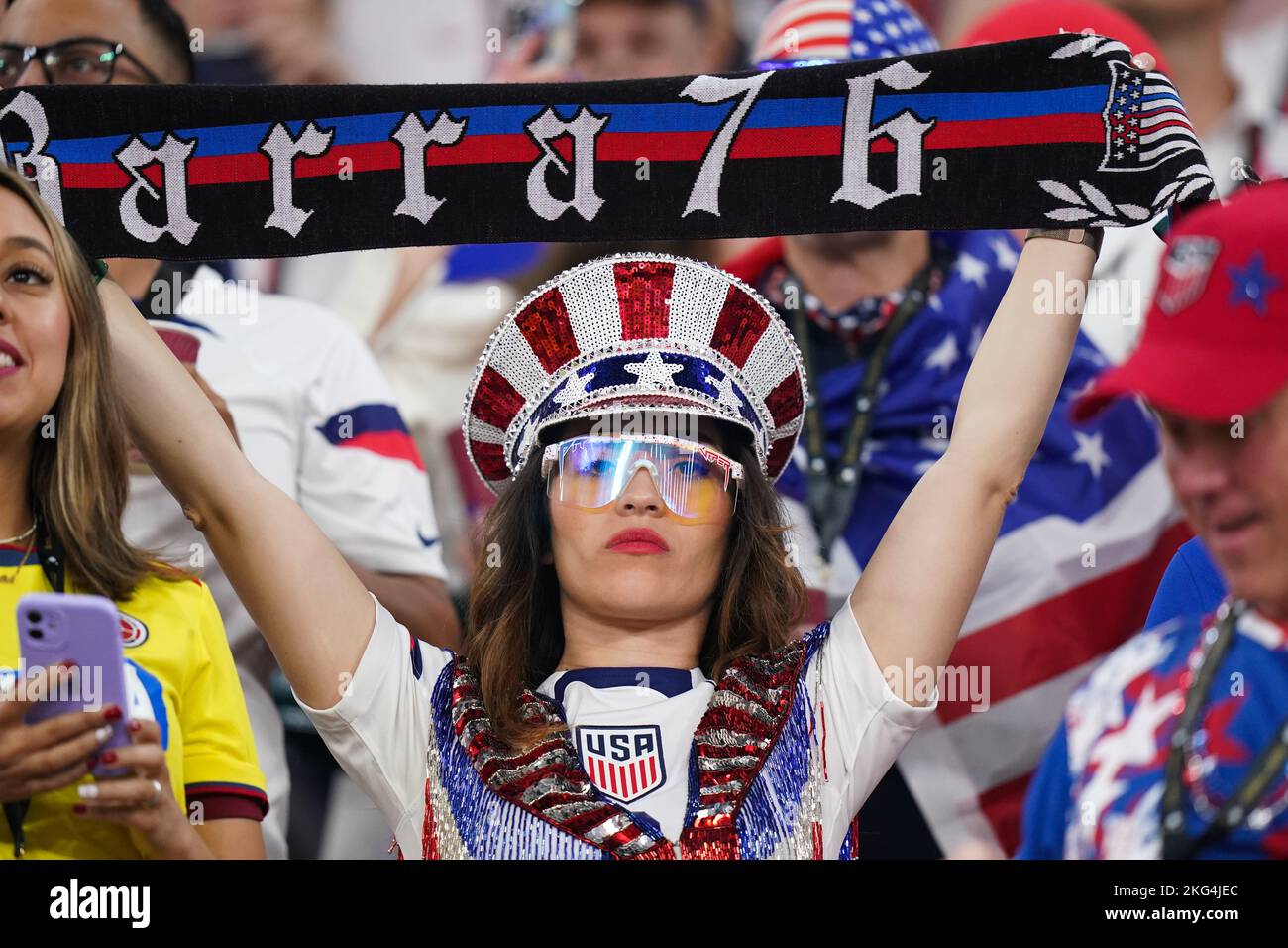 USA fans in the stands during the FIFA World Cup Group B match at the ...