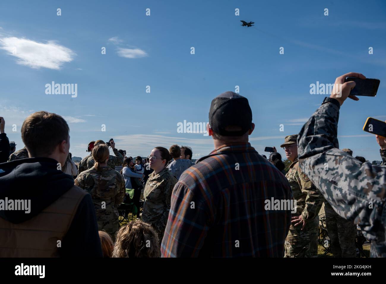Team Misawa members watch as F-16 Fighting Falcon pilots demonstrate ...