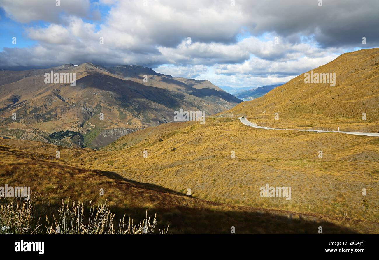View from Crown Range summit - New Zealand Stock Photo - Alamy
