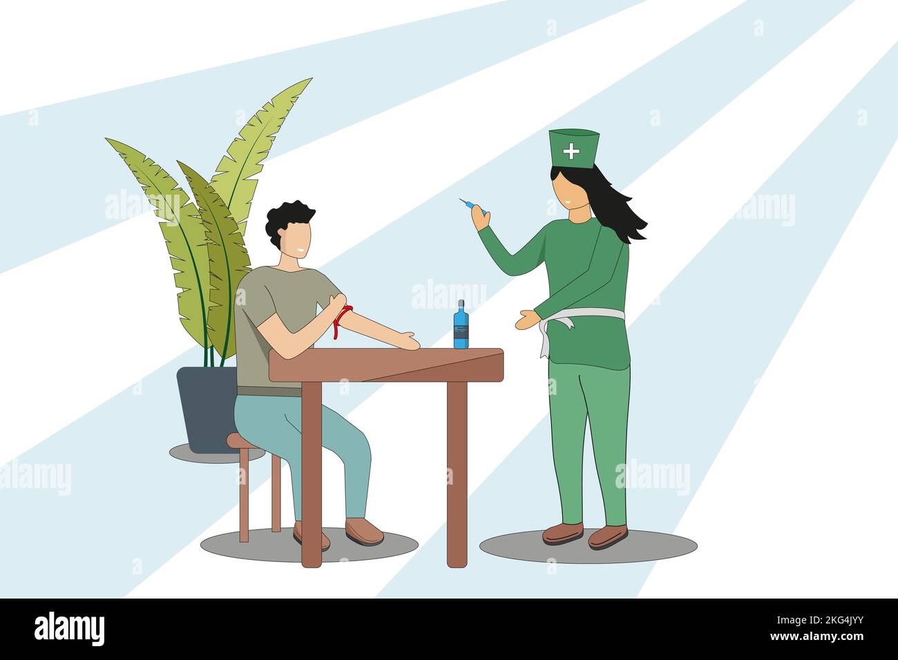 Coronavirus vaccination. Woman getting vaccinated against Covid-19 in ...