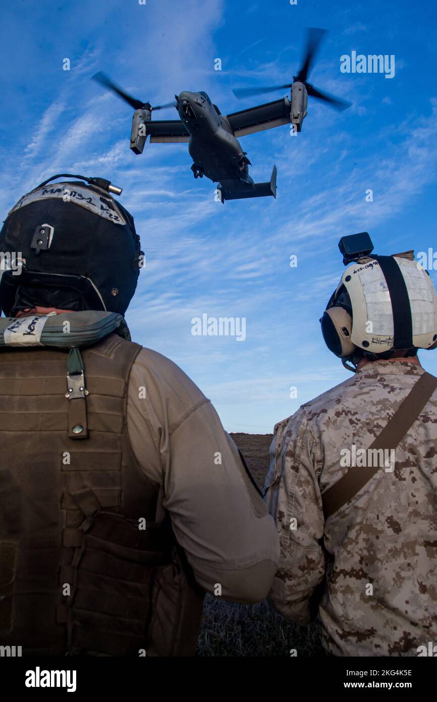U.S. Marine Corps Staff Sgt. Christopher R. Hughes, an MV-22B Osprey ...
