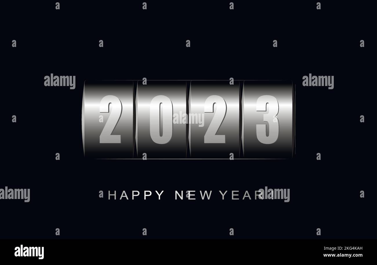 Happy new year 2023 greeting card. Counter. Vector illustration Stock ...