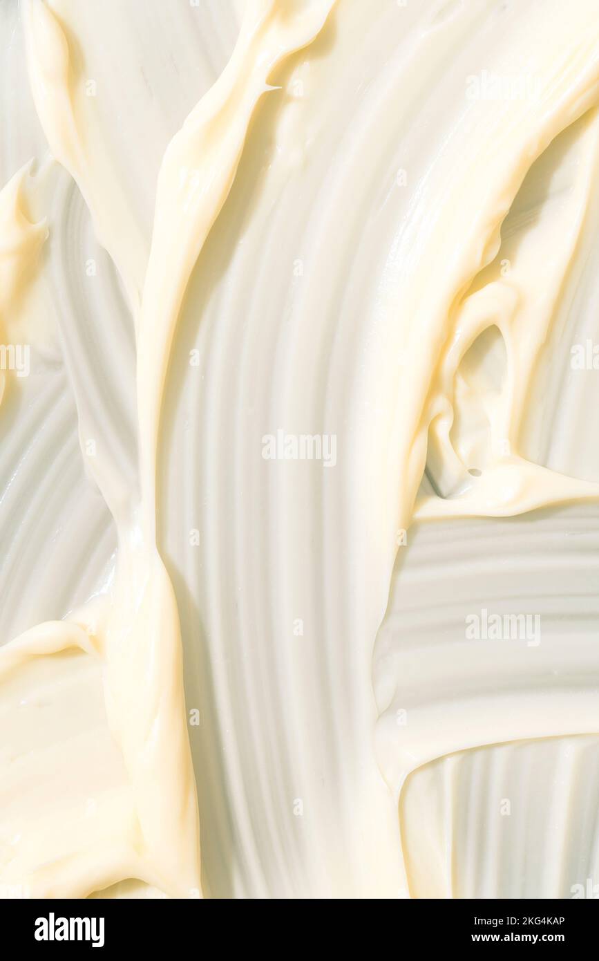 Cream texture as background with copy space. Cream smears. Natural ...